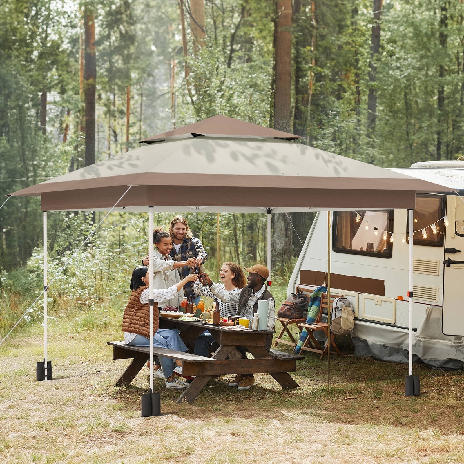 Arlopu 13x13ft Pop up Canopy Tent Outdoor Straight Legs Instant Canopy ...