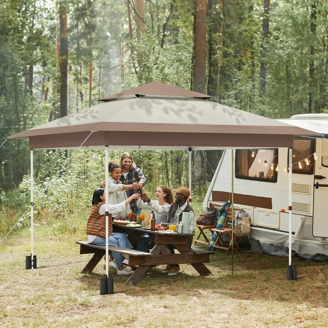 Arlopu 13x13ft Pop up Canopy Tent Outdoor Straight Legs Instant Canopy ...