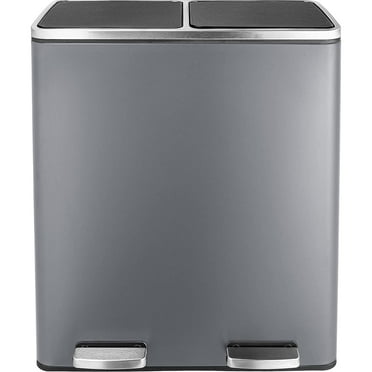 Kitchen Trash Can, 2 x 8 Gallon (2 x 30 L) Stainless Steel Trash and ...