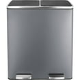 Arlopu 16 Gallon Step Trash Can, Stainless Steel Dual Kitchen Bin with ...