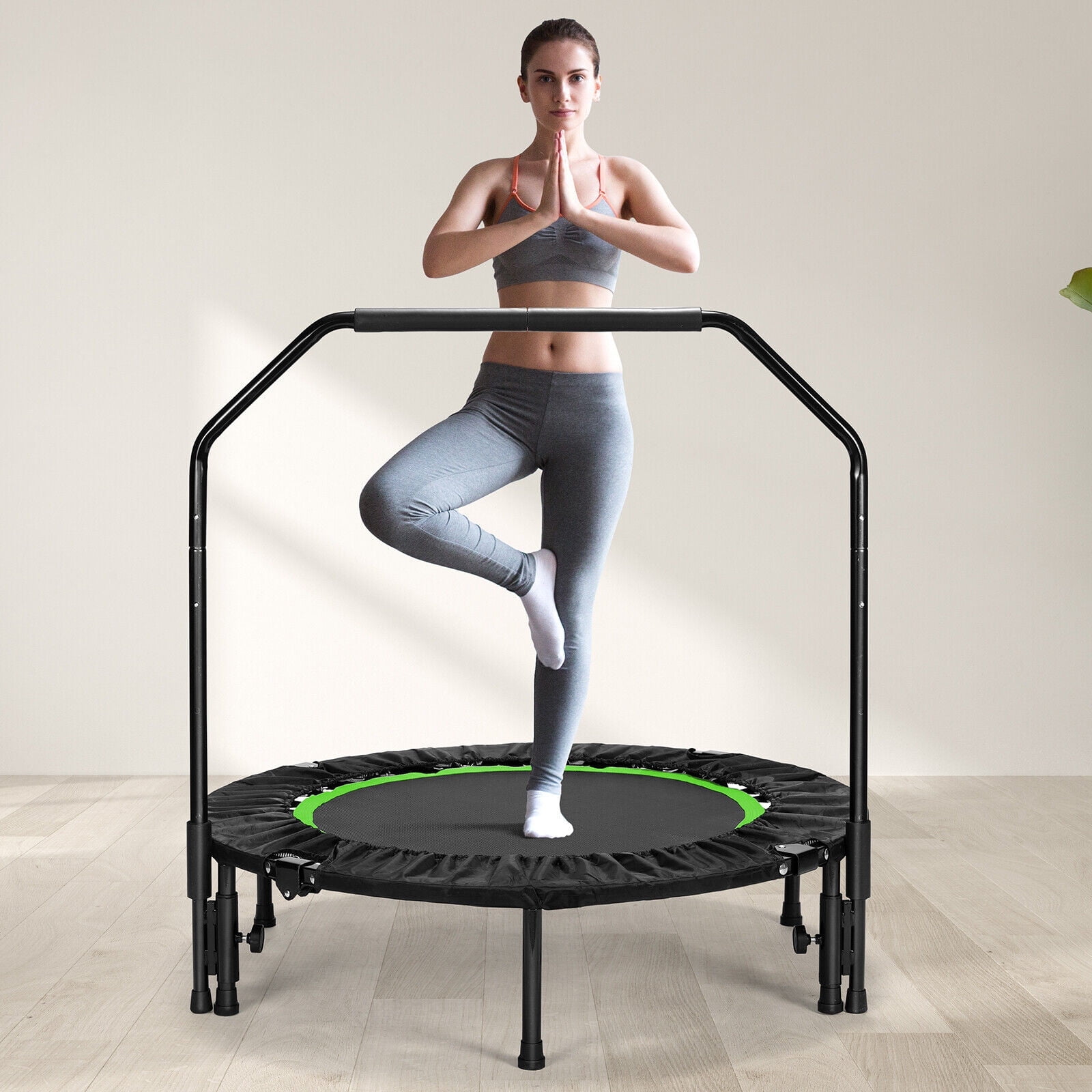Arlopu 40'' Foldable Mini Trampoline for Adults, Fitness Rebounder ...