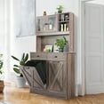 Arlopu Double Tilt Out Trash Cabinet with Drawers Free Standing Hidden ...
