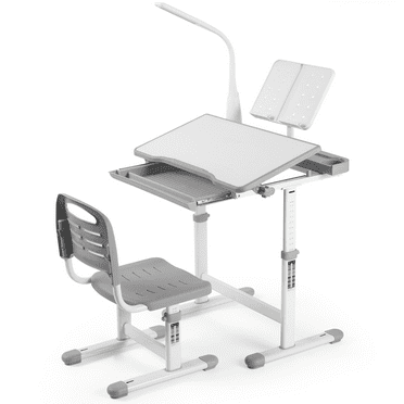 Leeten Kids Study Desk and Chair Set, Wooden Learning Table Chair Set ...