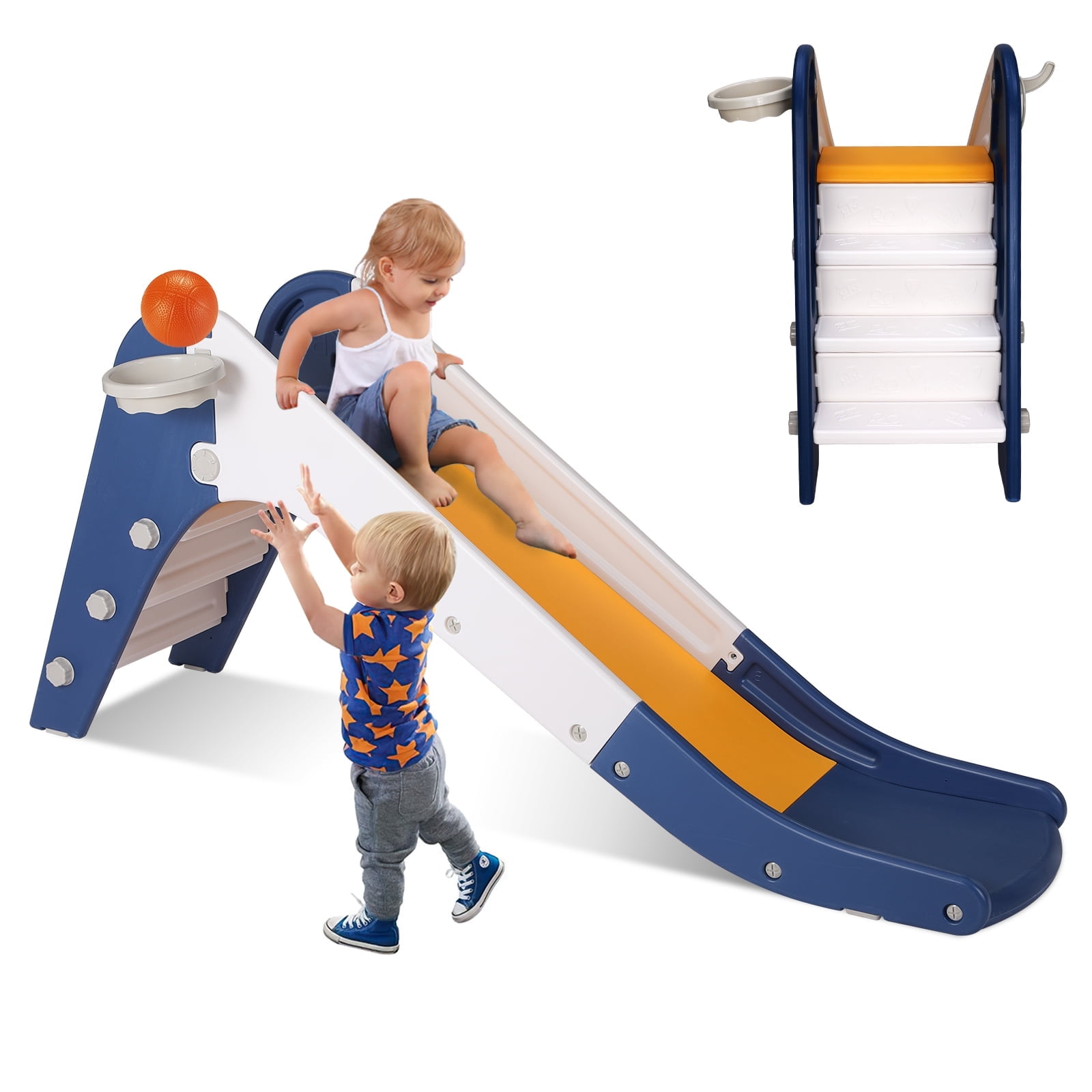 Arlopu Kids Slide Toddler Freestanding Slide Climber Toy with ...