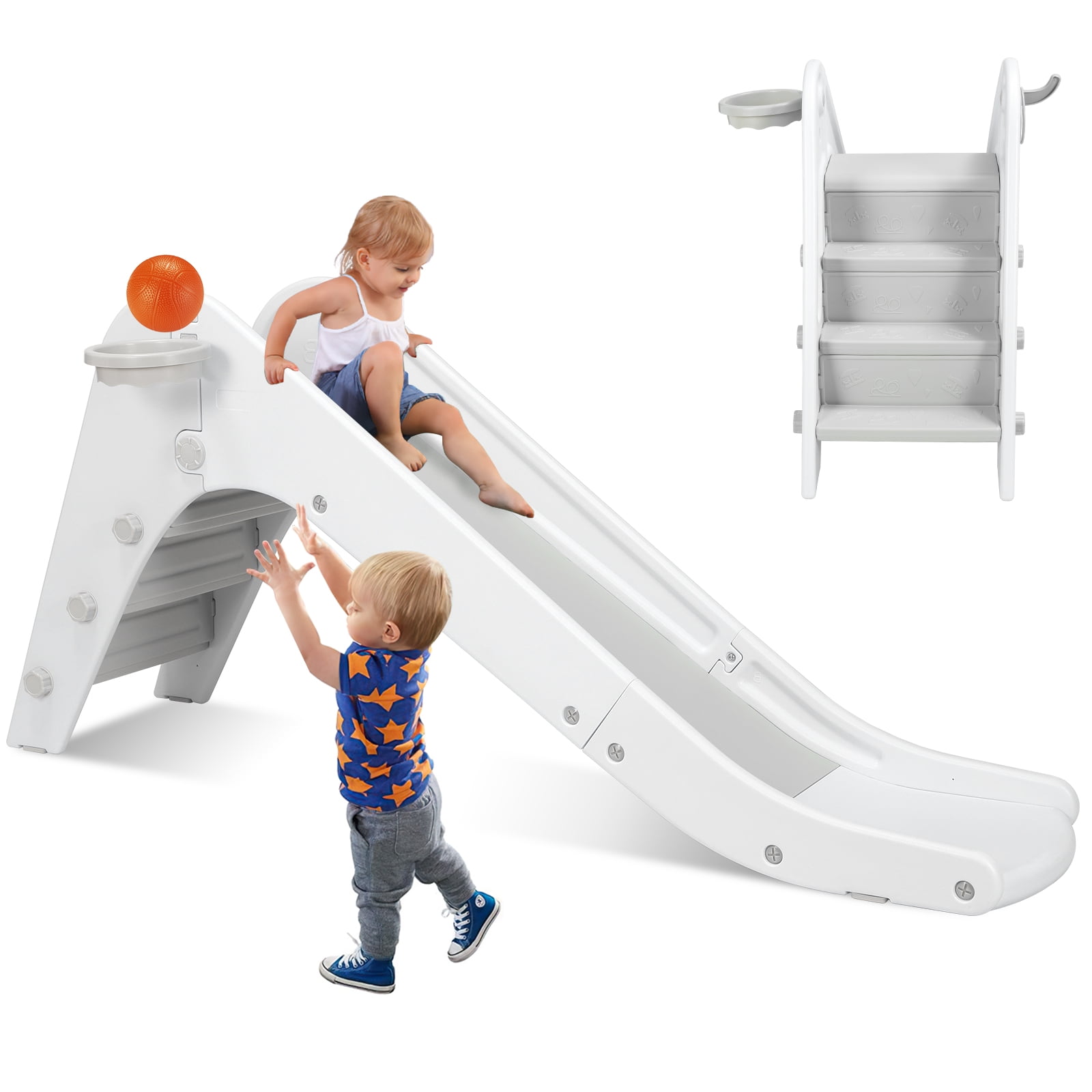 Arlopu Freestanding Kids Slide, Toddler Slide Climber Playset Outdoor ...