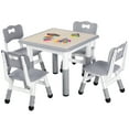 Arlopu Kids Table and 4 Chairs Set, Height Adjustable Children Play ...