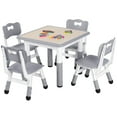 Arlopu Adjustable Kids Table and 4 Chair Set, Preschool Safe, Paintable ...