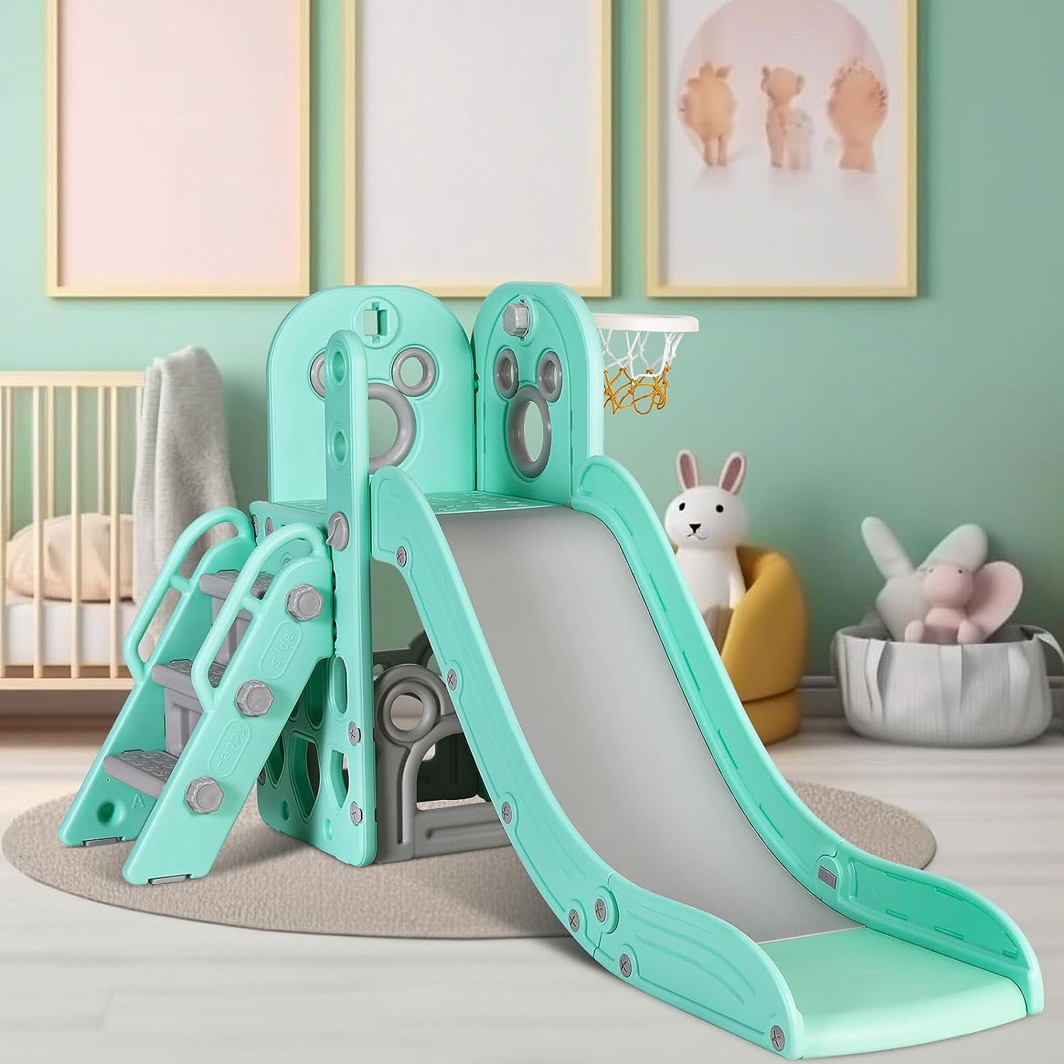 Arlopu Large Kids Slide, 4 in 1 Sturdy Toddler Slide Climber Playset ...
