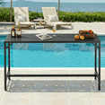Arlopu Outdoor Bar Table, 63" Patio Counter Height Table, Metal Bar ...