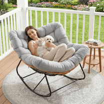 RADIATA Oversized Outdoor Papasan Rocking Chair Set of 2, Indoor ...