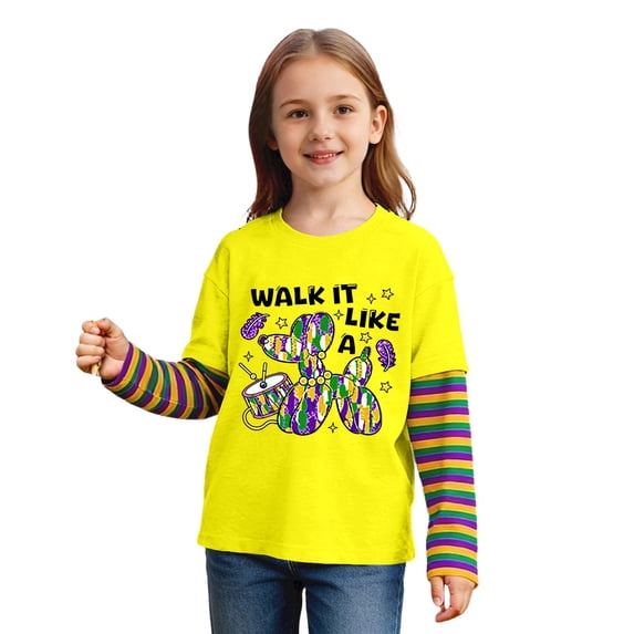 Arlun 2 in 1 Unisex Kids Mardi Gras Long Sleeve T-Shirts Classic ...