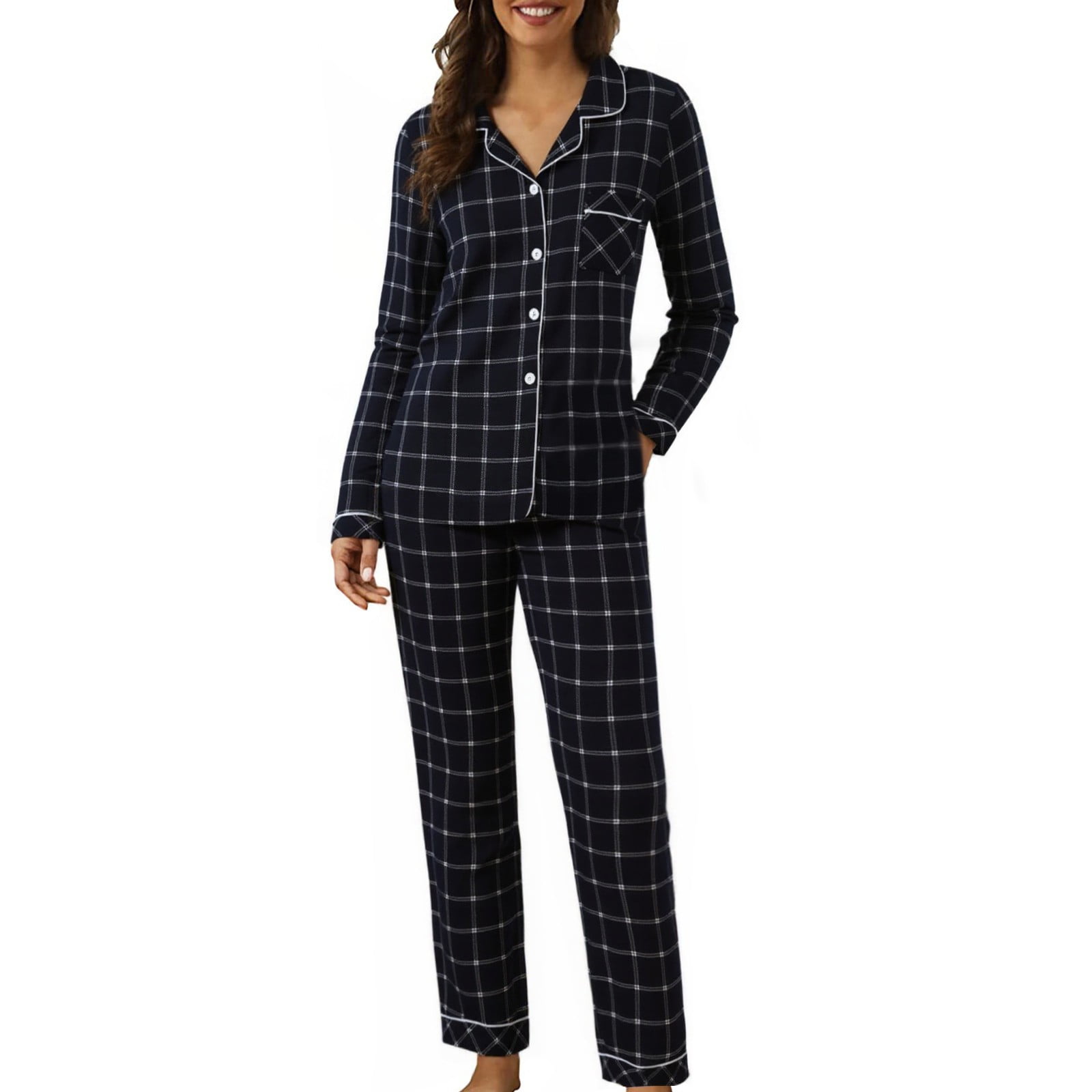 Arlun 2025 Comfy Pajamas Set For Women Fashion Plaid Printed 2 Piece ...