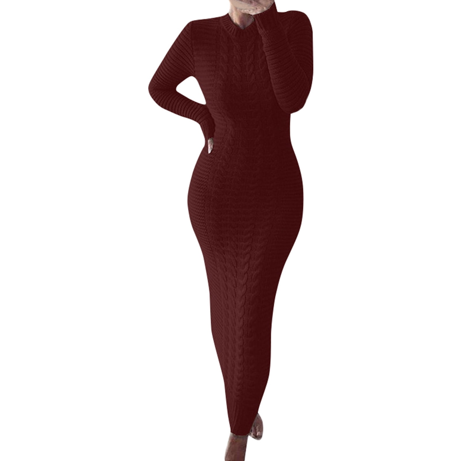 Arlun 2025 Fall Winter Bodycon Maxi Sweater Dresses V-Neck Long Sleeve ...