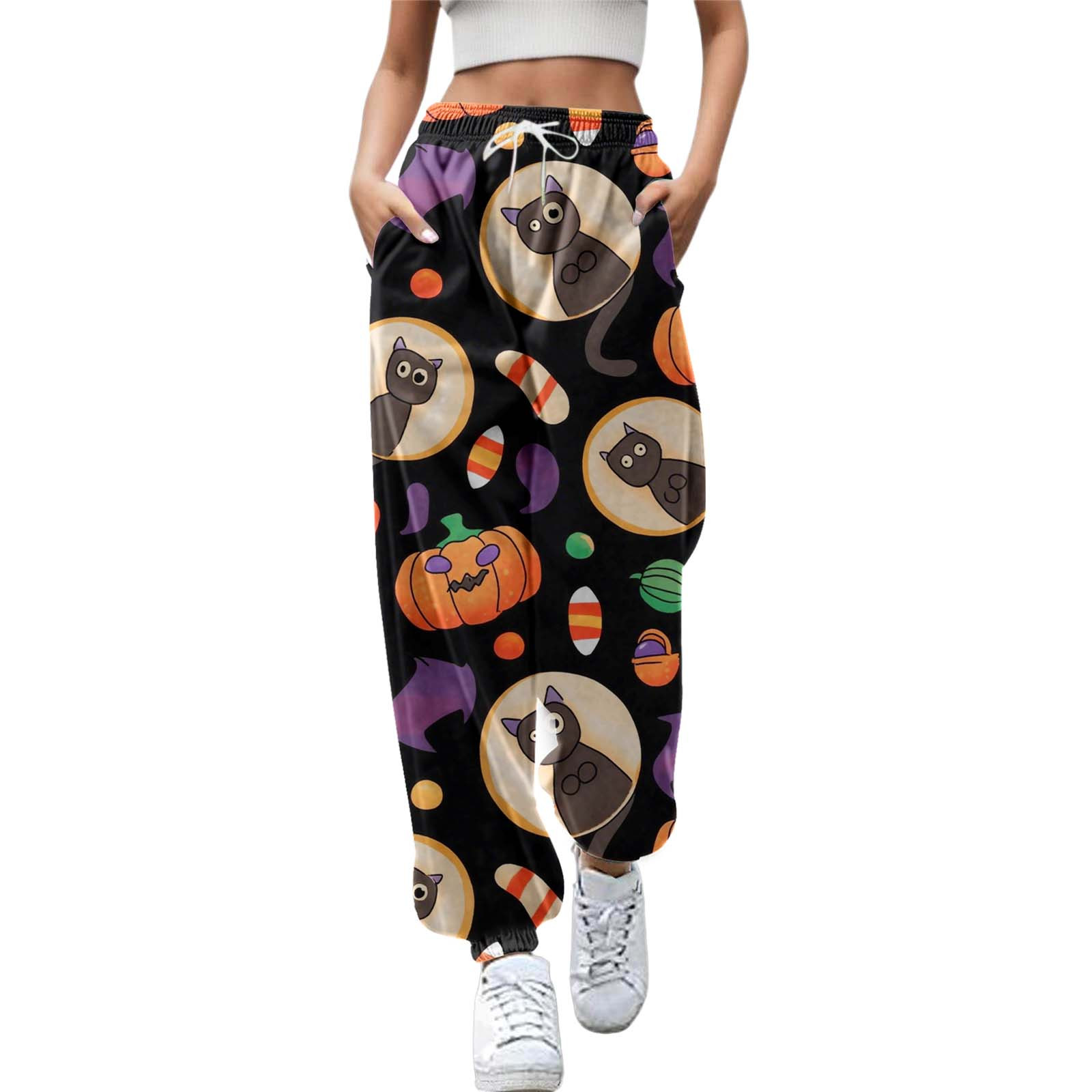 Arlun,2025 Womens Halloween Sweatpants Pumpkin Graphic Printed Loose ...