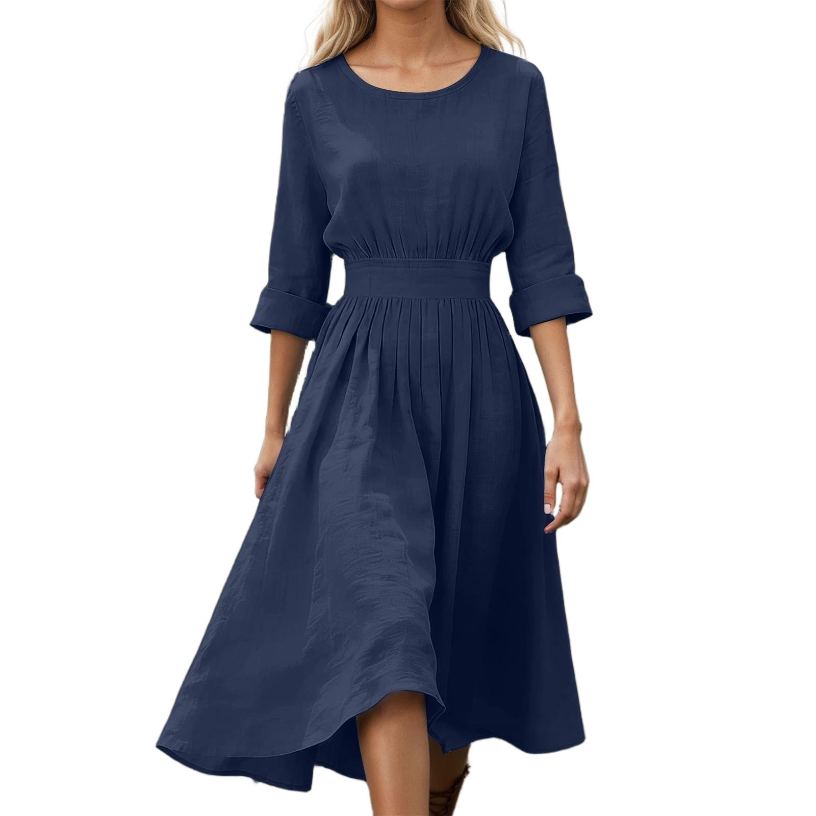 Arlun 2026 Spring Elegant Dresses for Women Round Neck 3/4 Sleeves ...