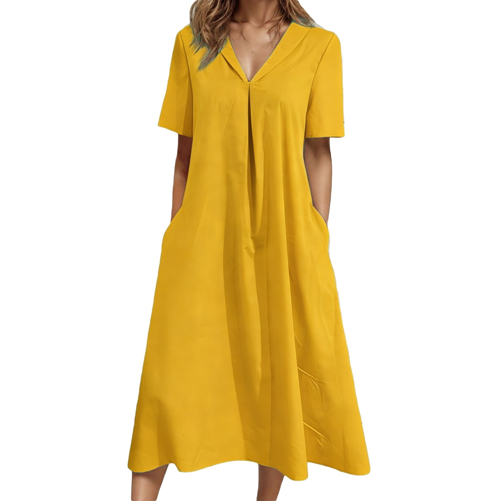 Arlun 2026 Spring Summer Shift Dress for Women V-Neck Short Sleeve ...