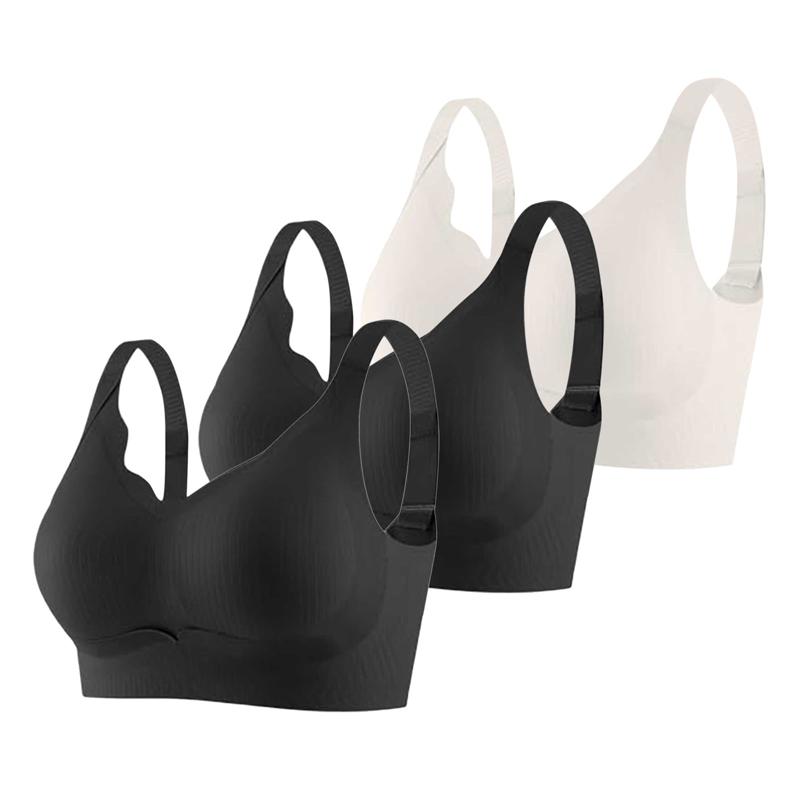 Arlun 3PC Women's Seamless Comfort Bras Adjustable Support Wireless ...