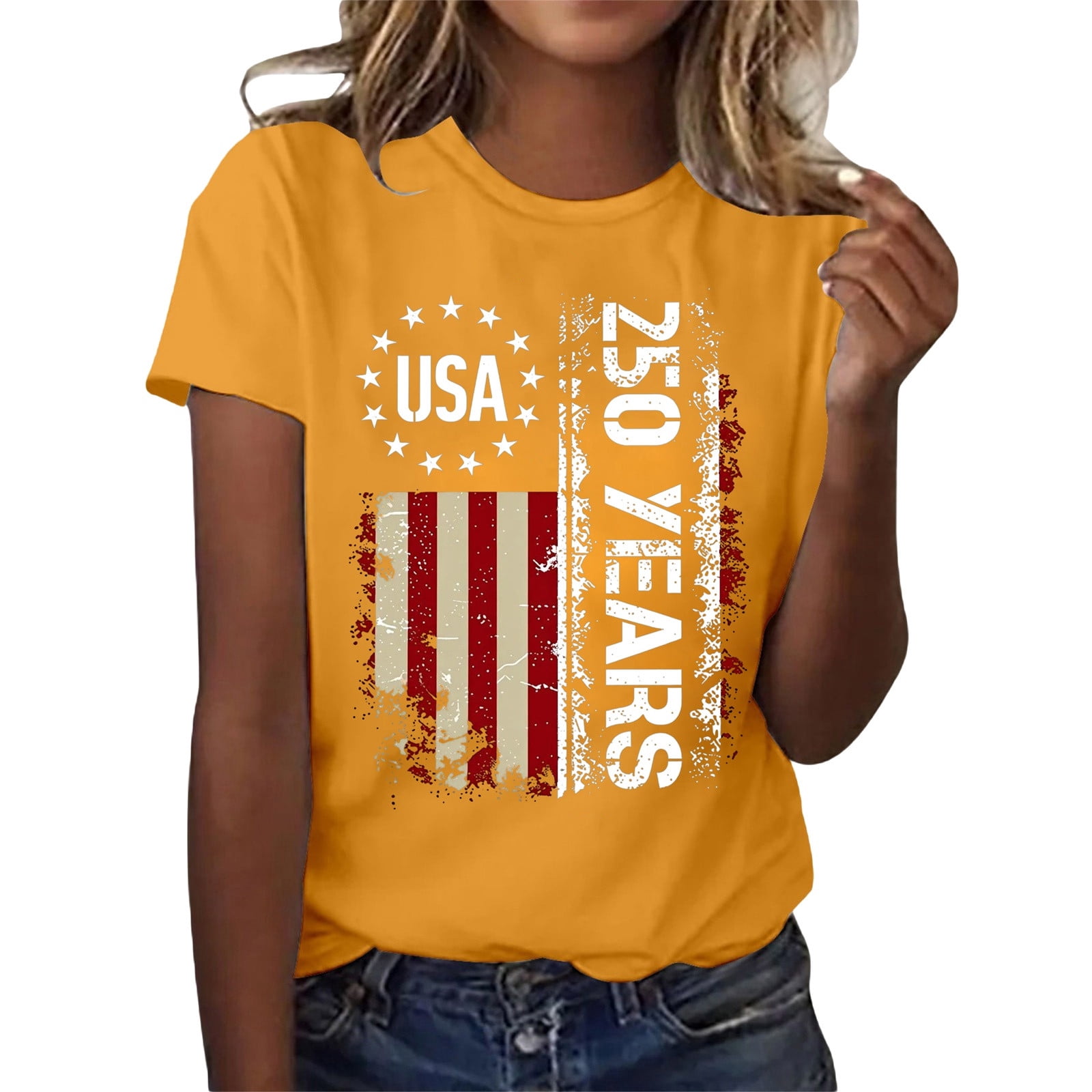 Arlun 4th of July 250th Anniversary USA Patriotic T Shirts Crewneck ...