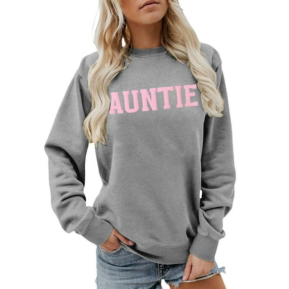 Arlun Auntie Sweatshirts for Women Cool Aunt Drop Shoulder Loose Comfy ...