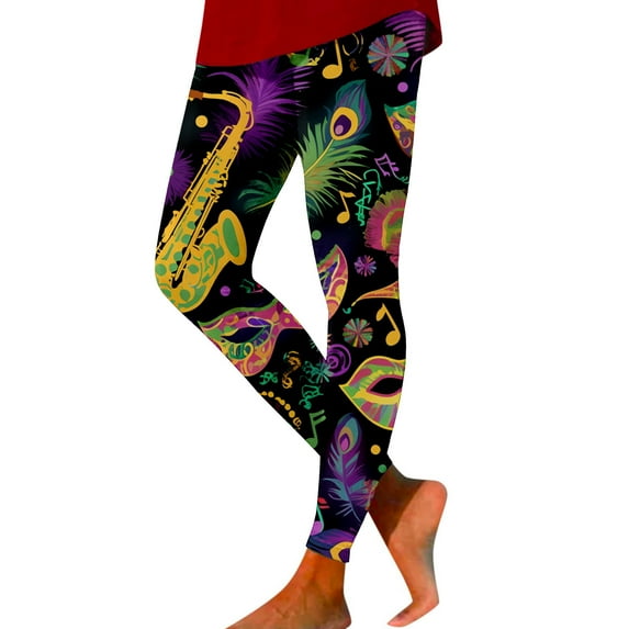 Arlun Ball Masks Printed Womens Leggings for Mardi Gras Lifting Slim ...
