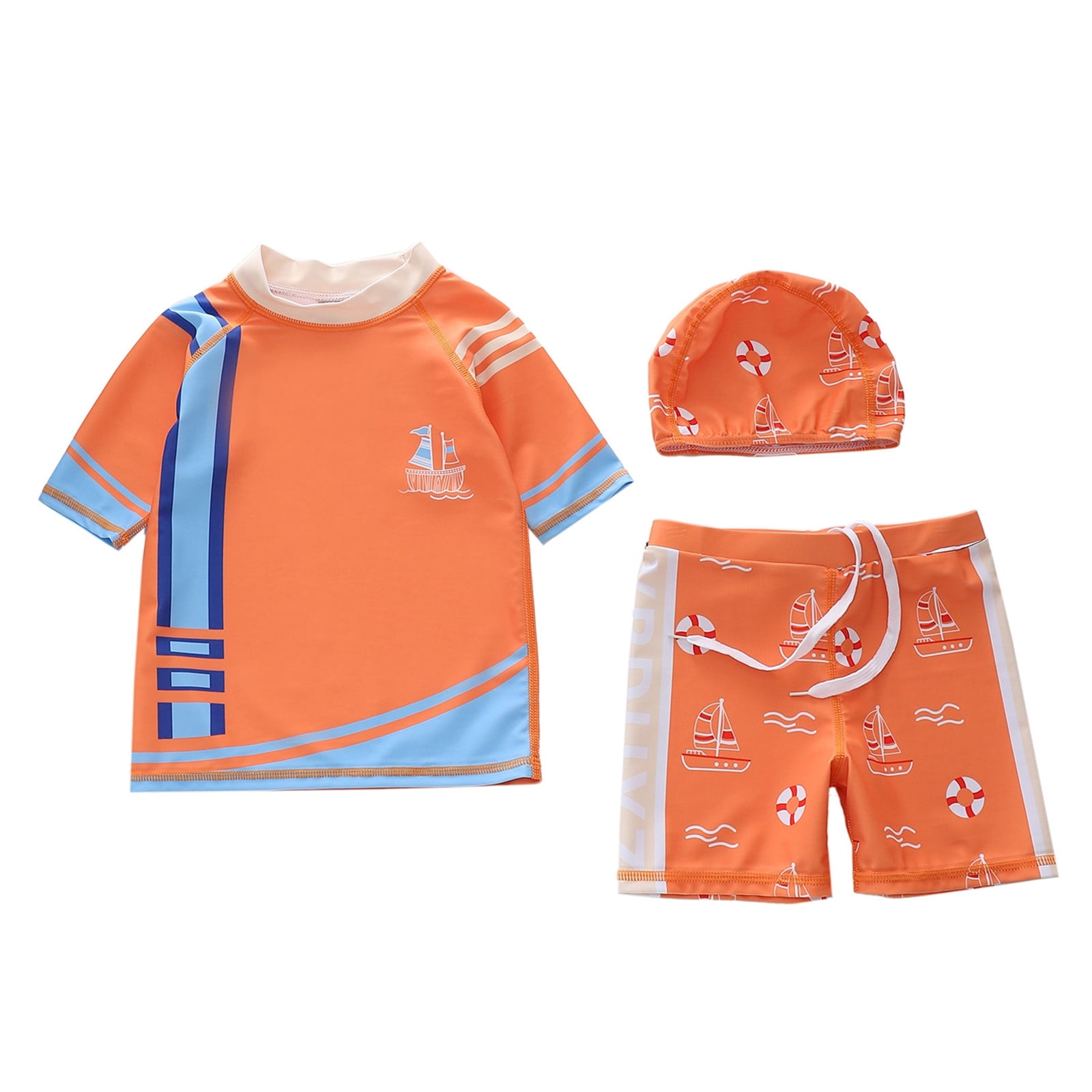 Arlun Boys Cute Printed 2 Piece Separates Swimsuit Short Sleeve ...