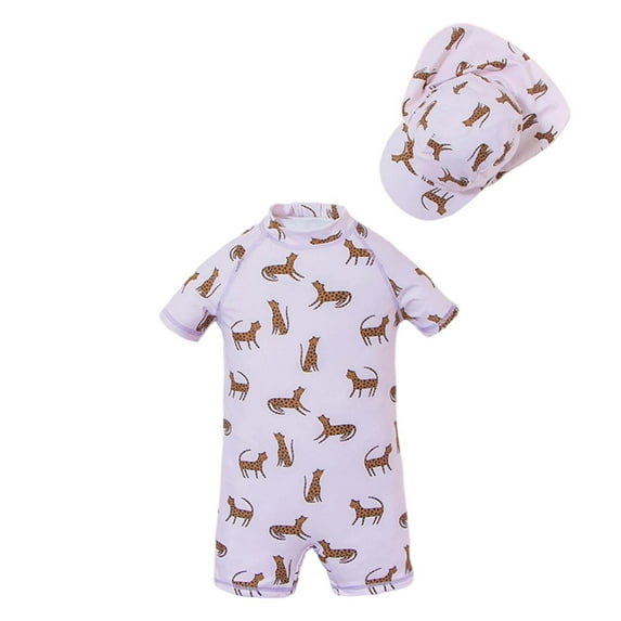 Arlun Boys One Piece Swimsuit Cute Graphic Full-Printed Short Sleeve ...