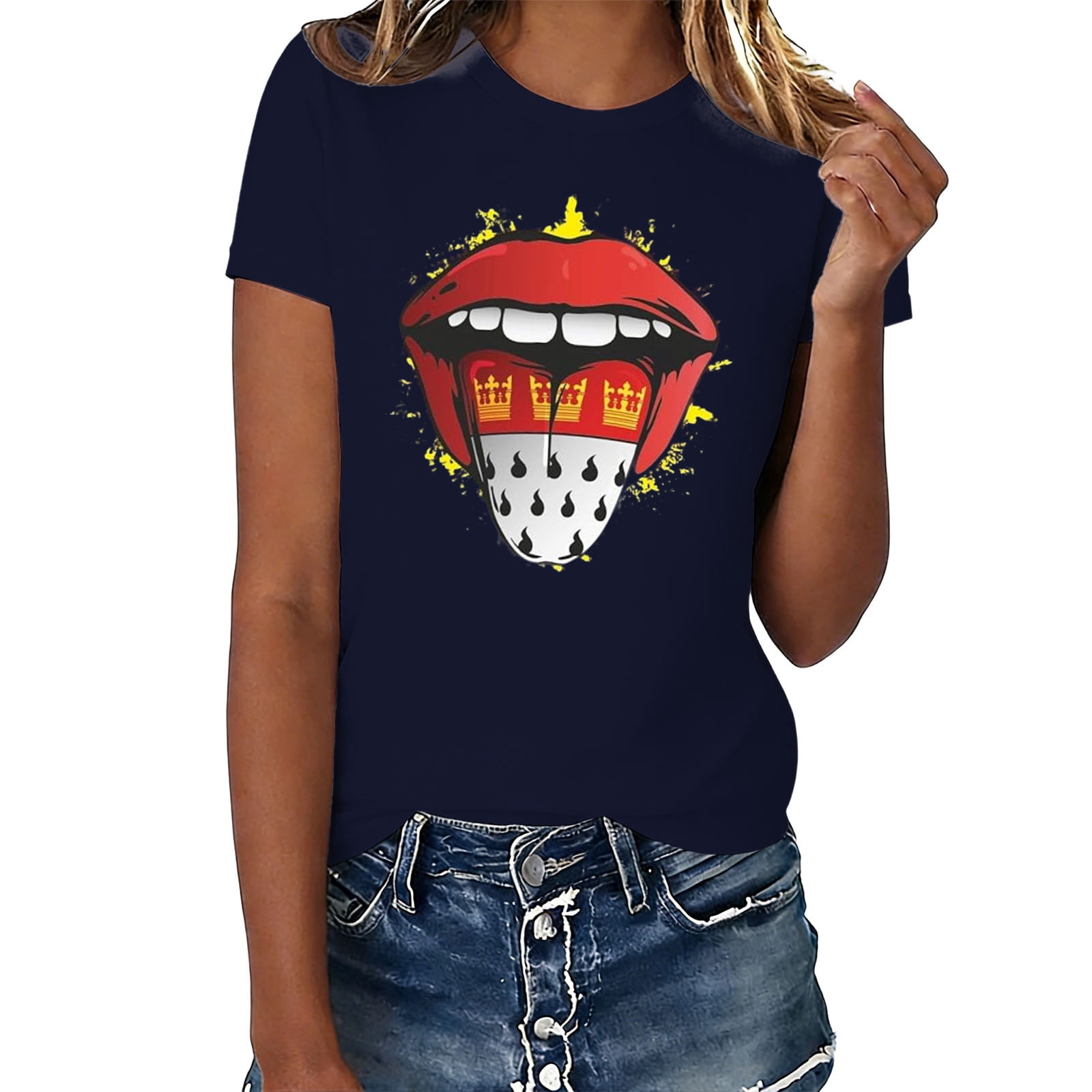 Arlun Carnival Funny Graphic Short Sleeve T-Shirts for Women ...