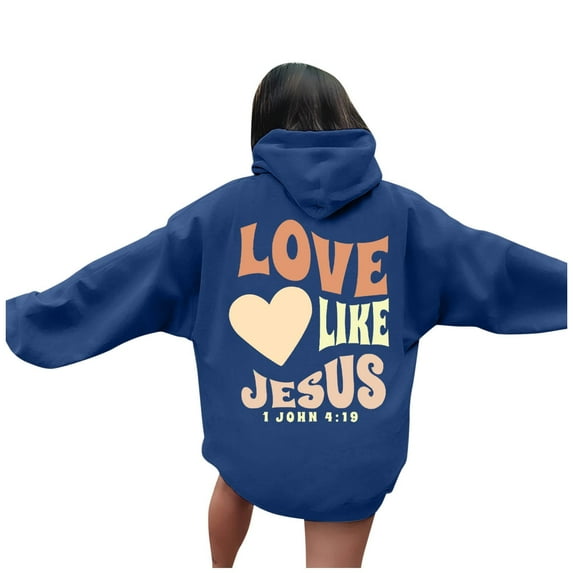 Arlun Christian Hoodies for Women Bible Verse Jesus Loves You Graphic ...