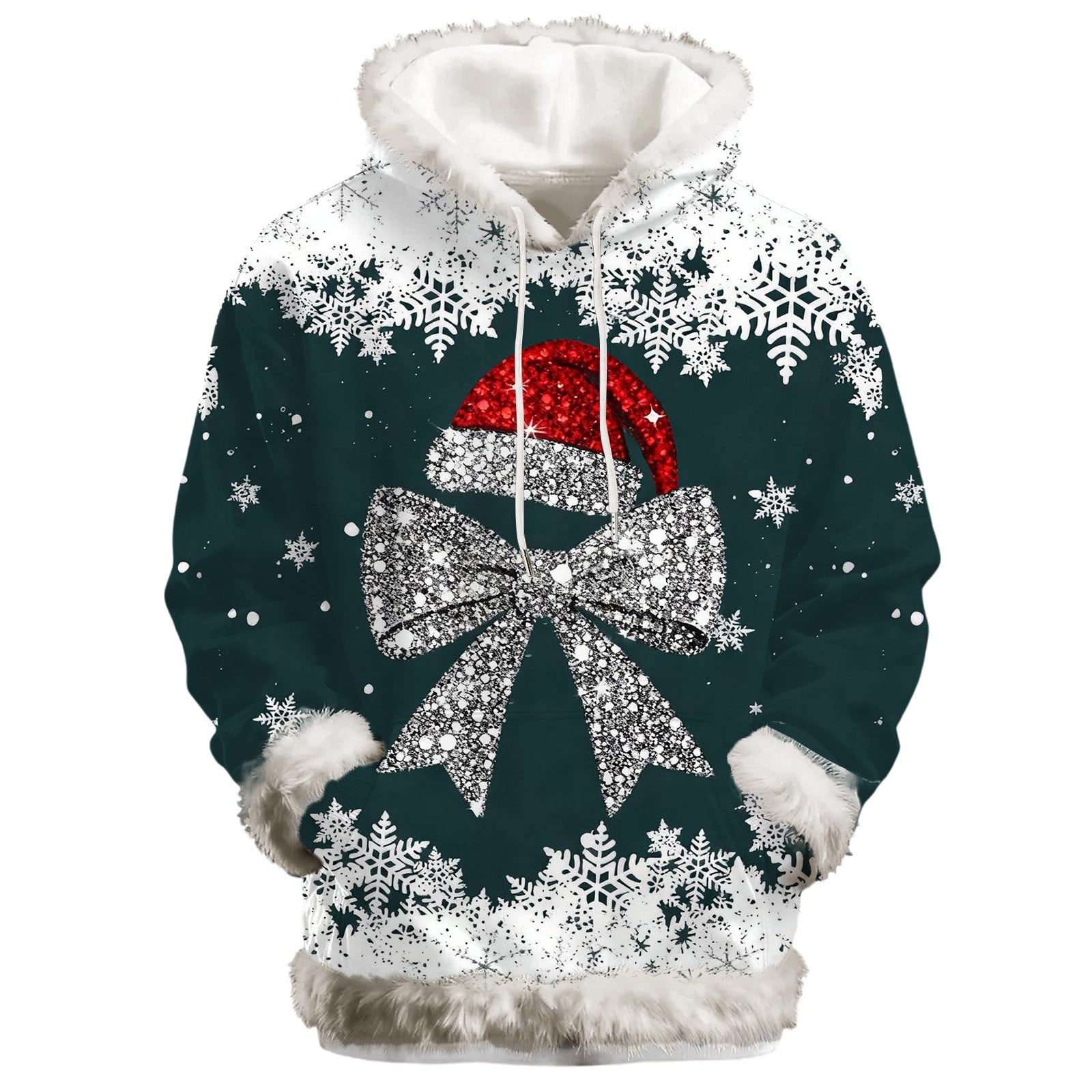 Arlun Christmas Fleece Hoodies for Women Funny Snowman/Reindeer/Red ...