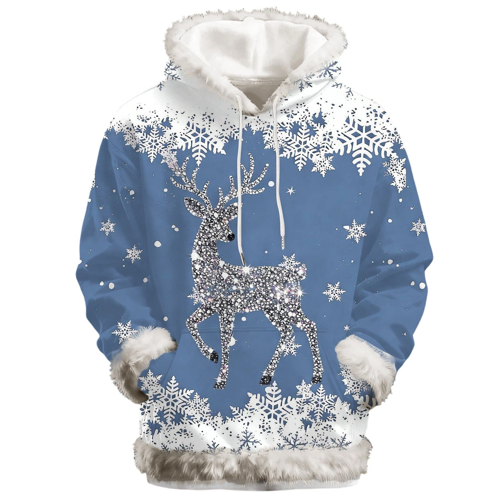 Arlun Christmas Fleece Hoodies for Women Funny Snowman/Reindeer/Red ...