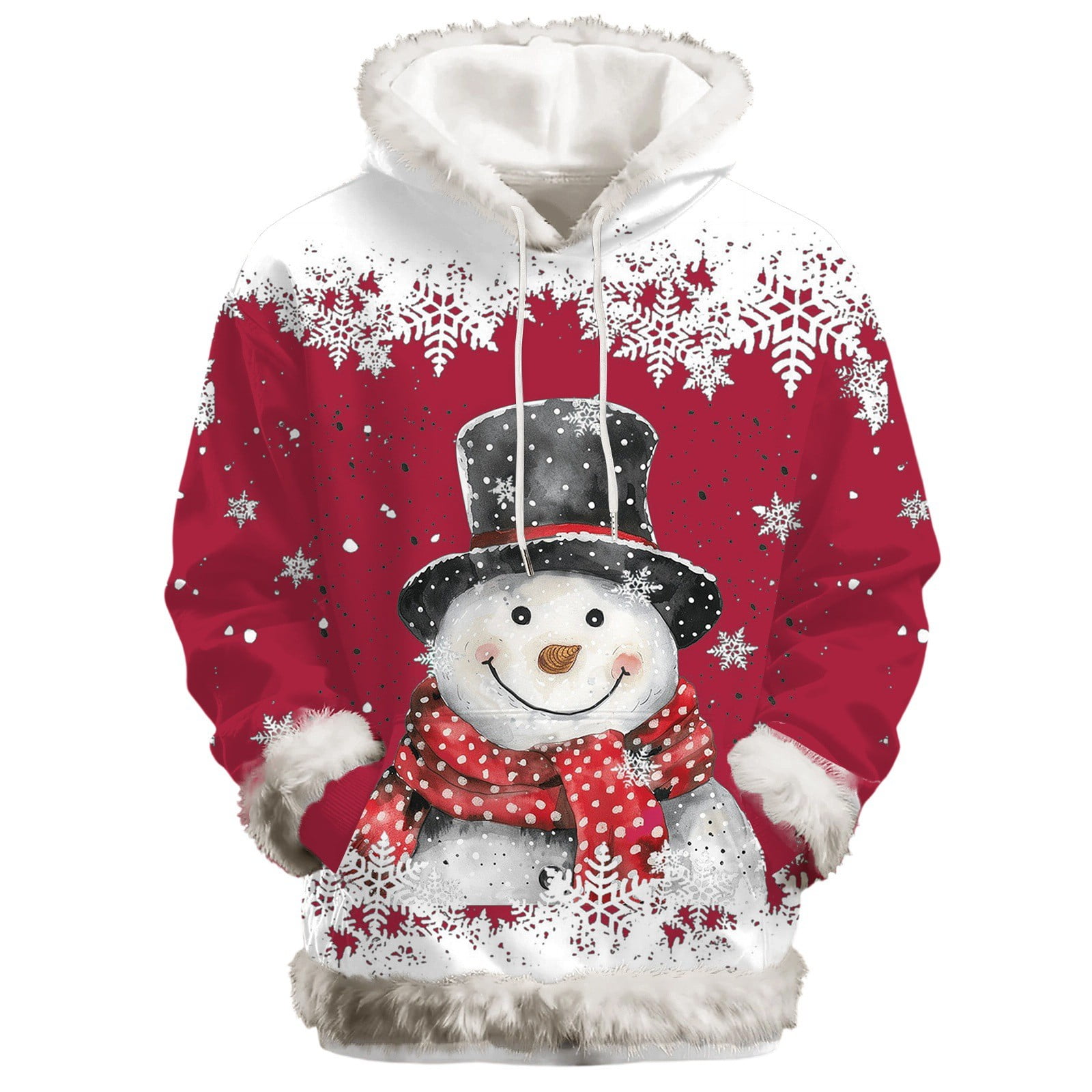Arlun Christmas Fleece Hoodies for Women Funny Snowman/Reindeer/Red ...