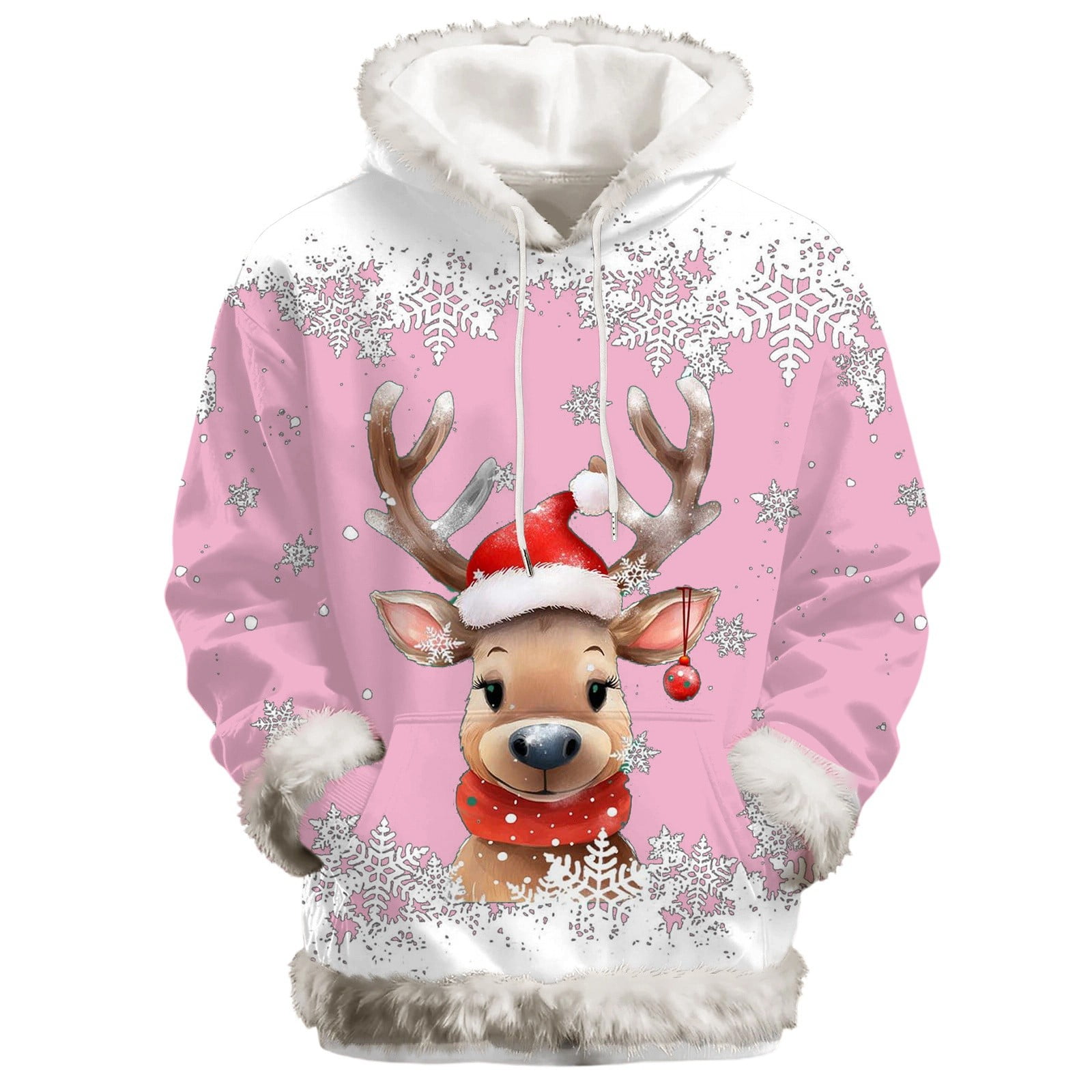 Arlun Christmas Fleece Hoodies for Women Funny Snowman/Reindeer/Red ...