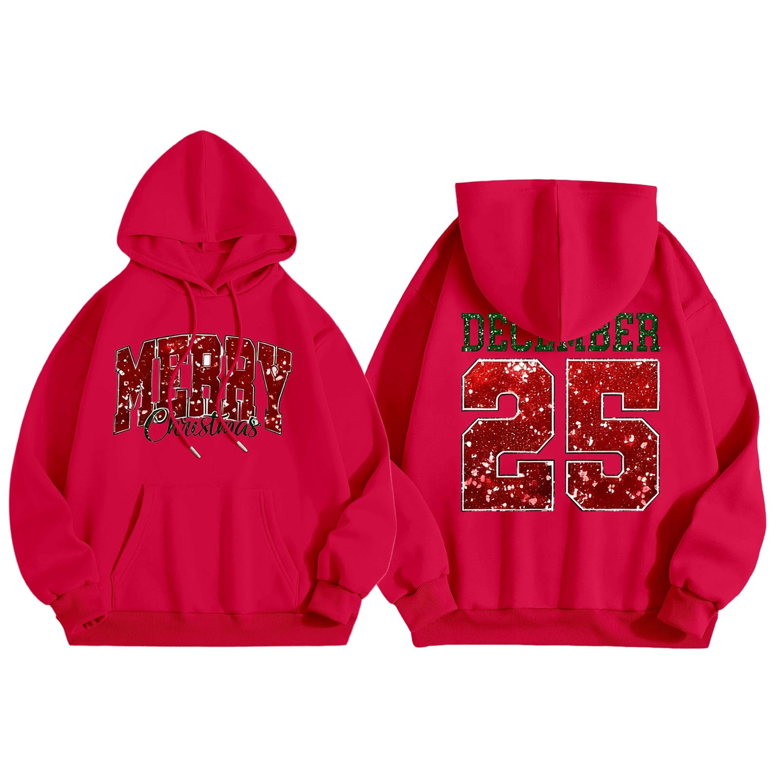 Arlun Christmas Hooded Sweatshirts for Women Merry Xmas Letter Print ...