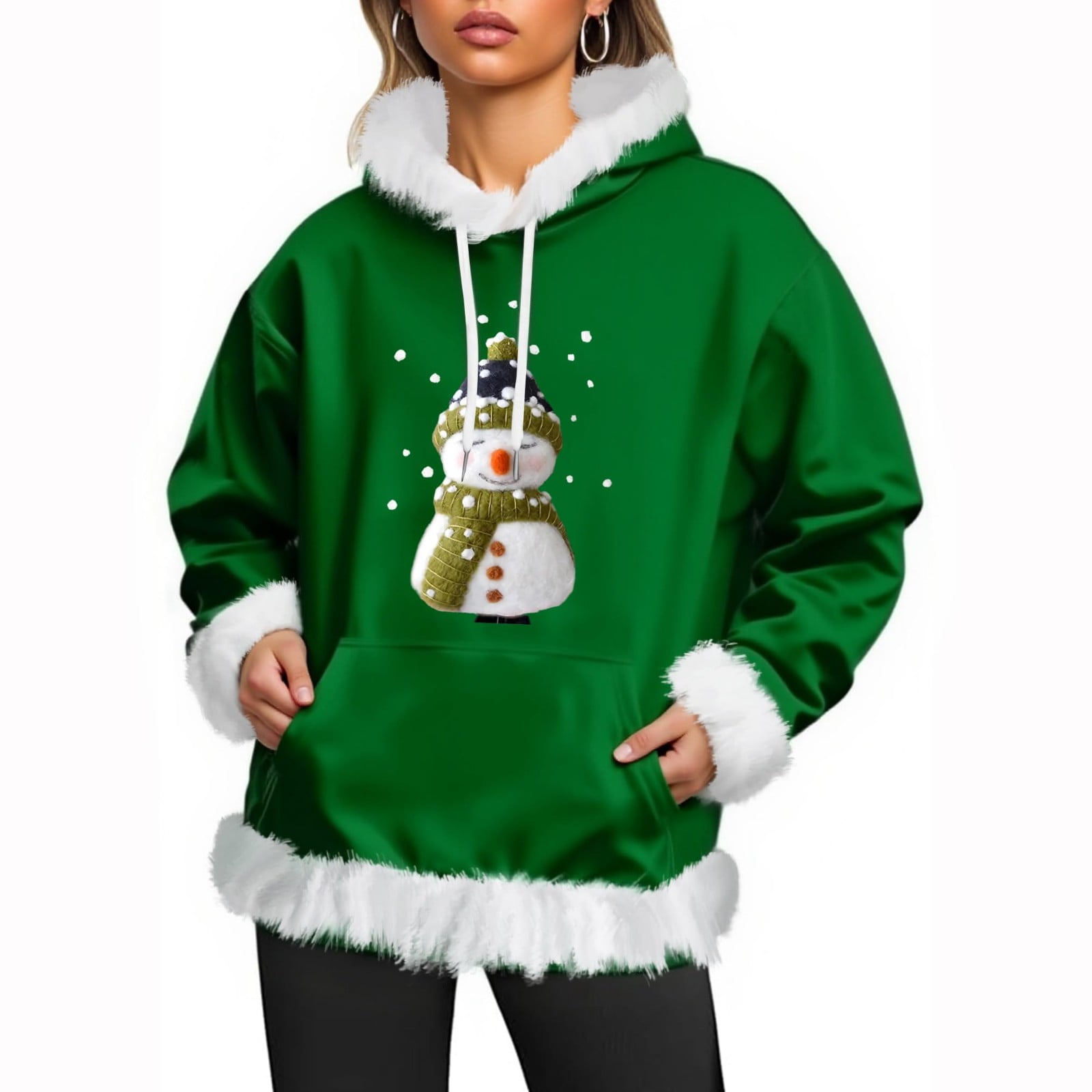 Arlun Christmas Hoodies for Men Women Xmas Cute Graphic White Faux ...