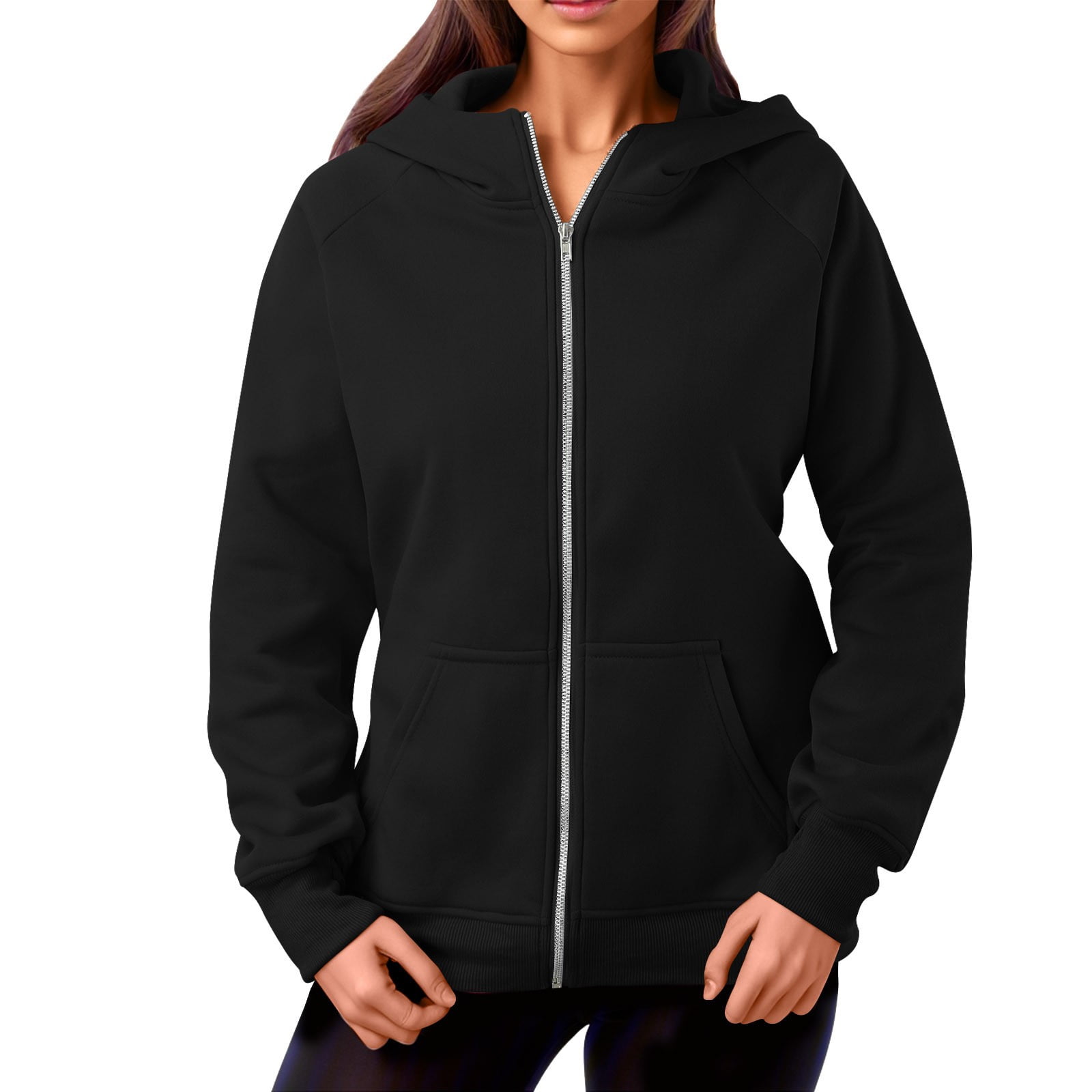 Arlun Clearance ,Women's Zipper up Plus Size Hoodies Casual White Long ...