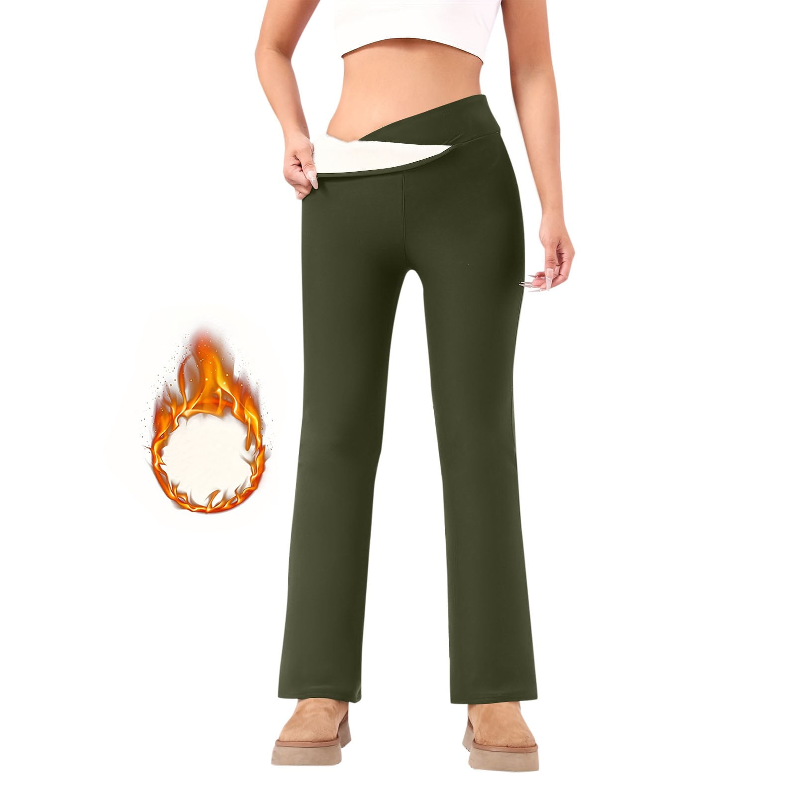 Arlun Cross High Waisted Flare Pants for Women Stretch Straight Leg ...