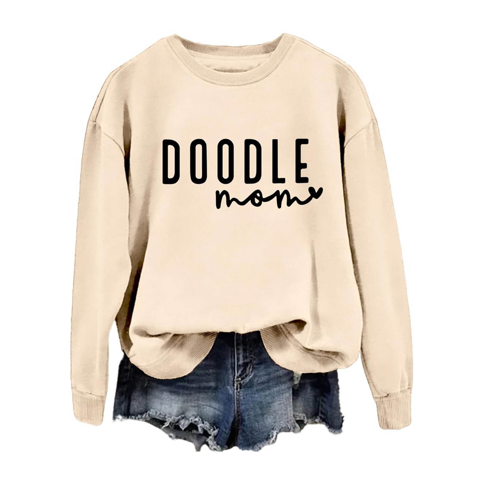 Arlun Doodle Mom Crewneck Sweatshirts Goldendoodle Mama Pullovers Funny ...