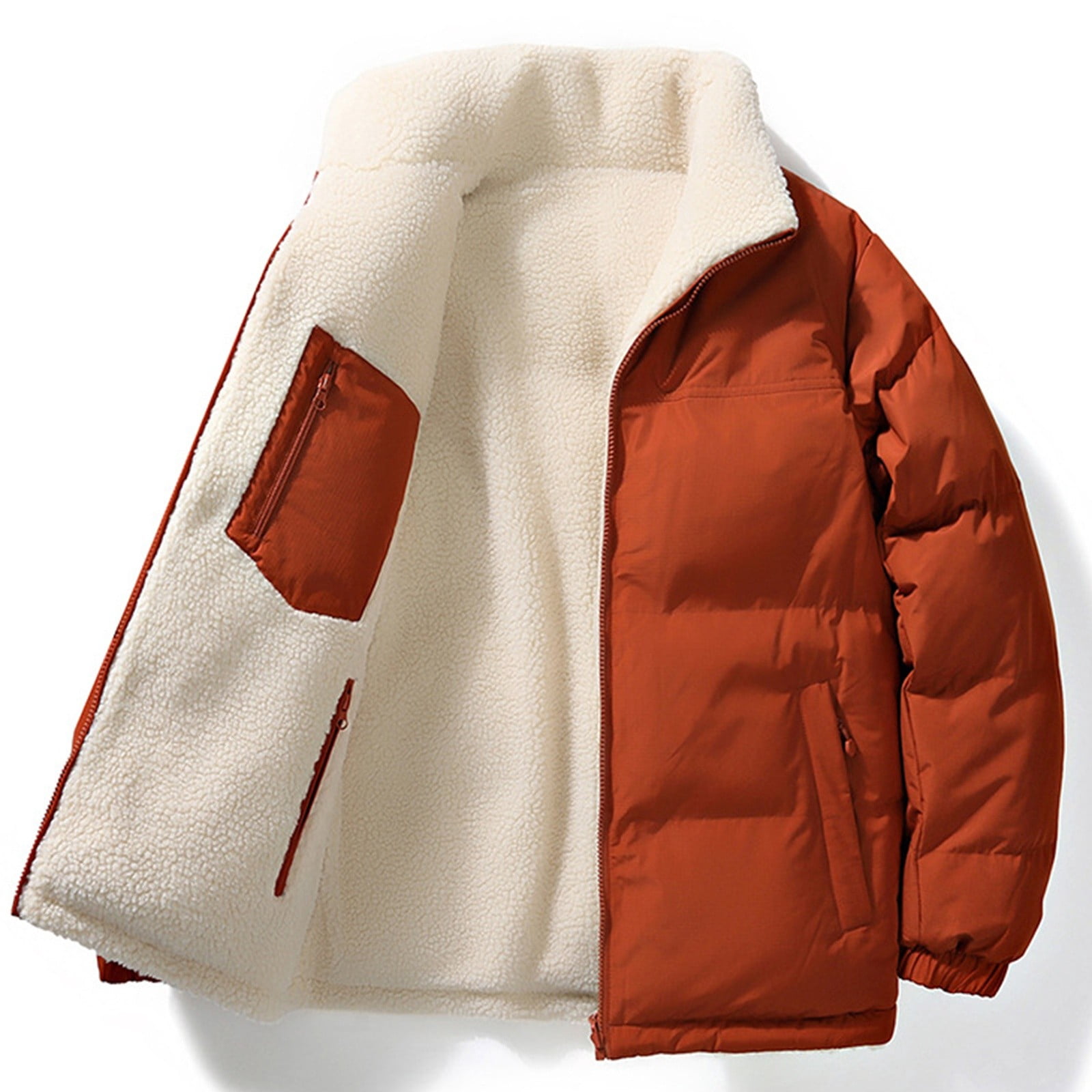 Arlun Double-Sided Lamb Wool Cotton Coats for Women Trendy Full Zipper ...