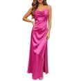 Arlun Elegant Satin Wedding Guest Dresses for Women Cowl Neck Spaghetti ...