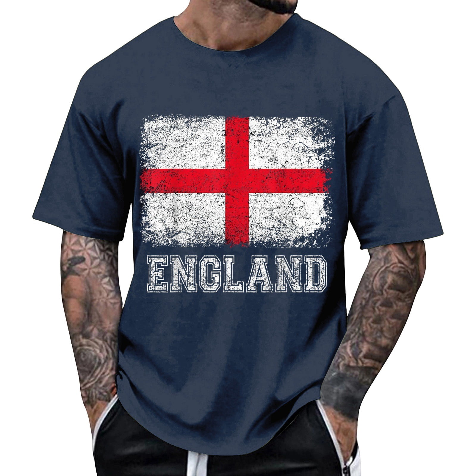 Arlun England T Shirts for Man Summer Crewneck Short Sleeve Fashion ...