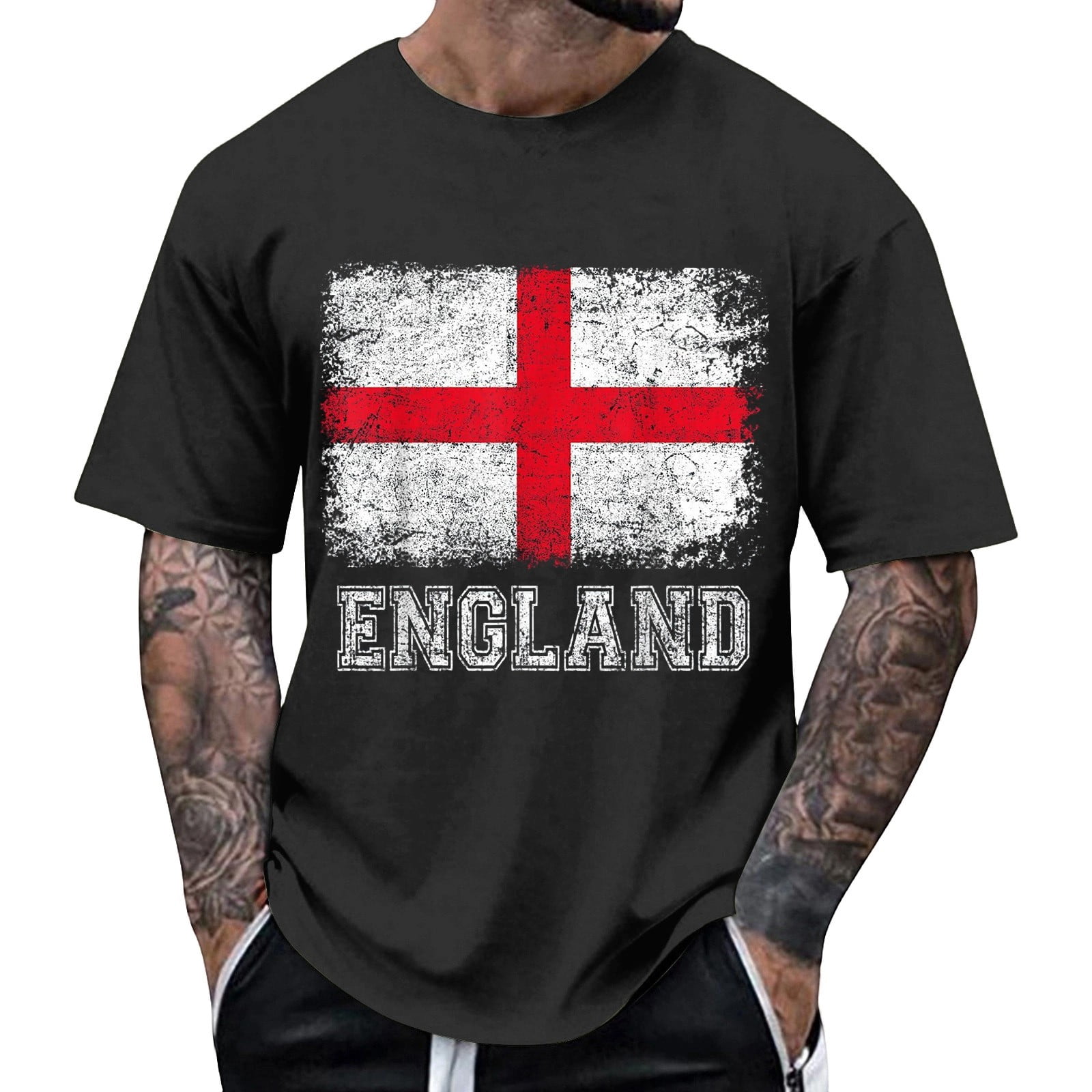 Arlun England T Shirts for Man Summer Crewneck Short Sleeve Fashion ...