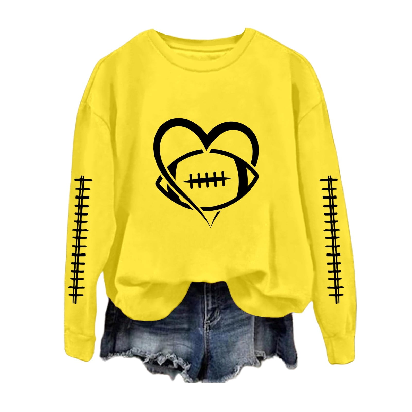 Arlun,Football Sweatshirts for Women Rugby Game Day Graphic Printed ...