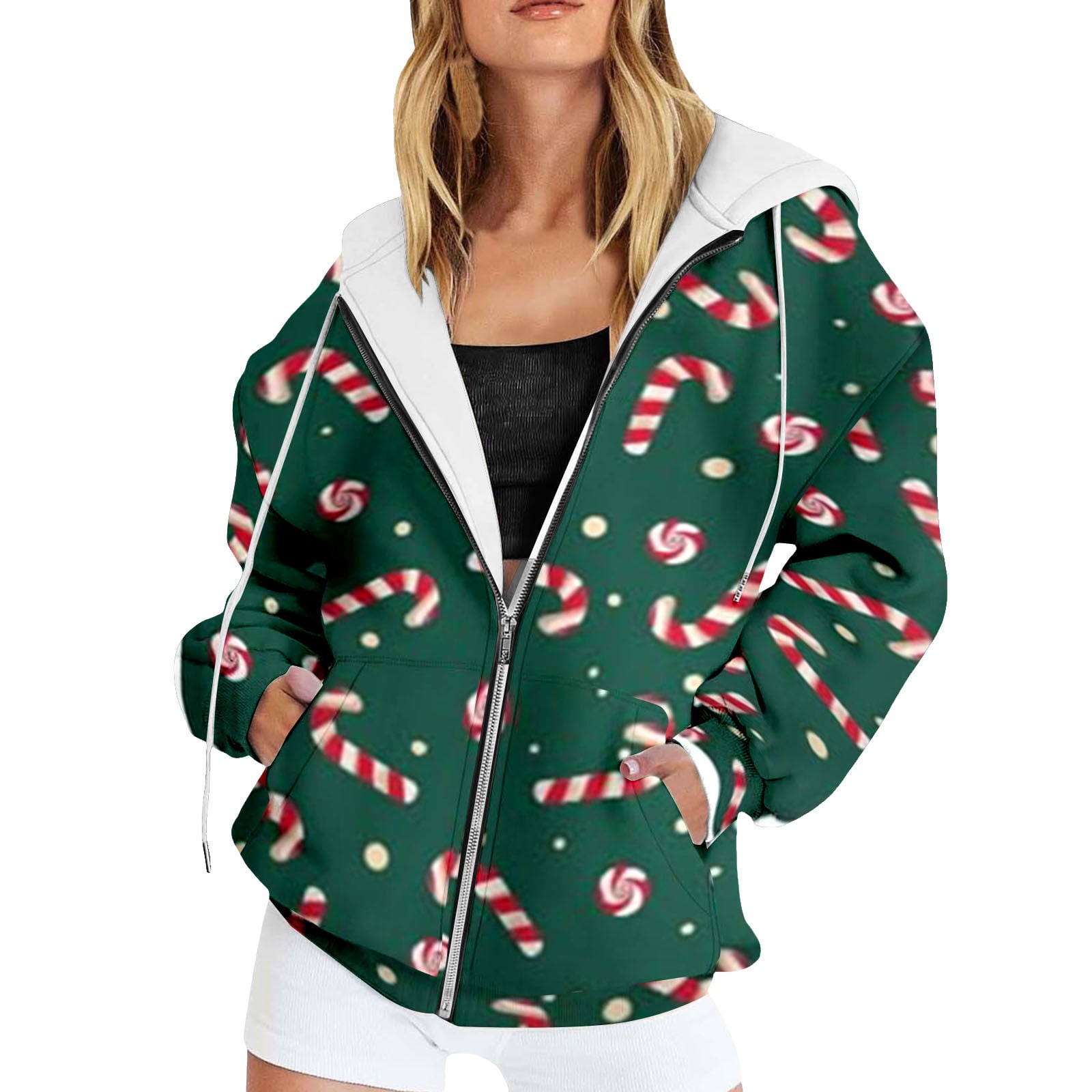 Arlun Full Zip up Hoodies for Women Trendy Colorful Graphic Print ...