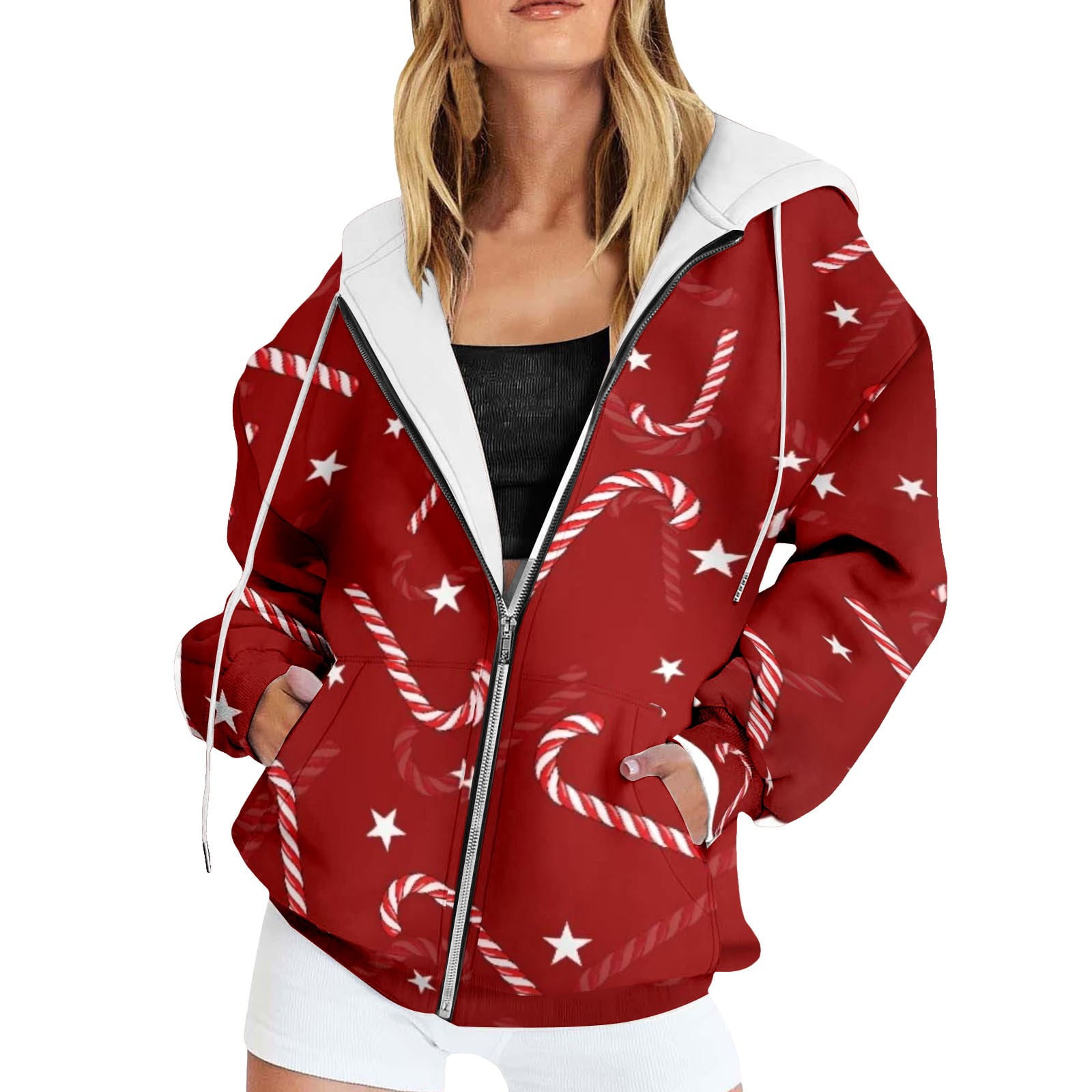 Arlun Full Zip up Hoodies for Women Trendy Colorful Graphic Print ...
