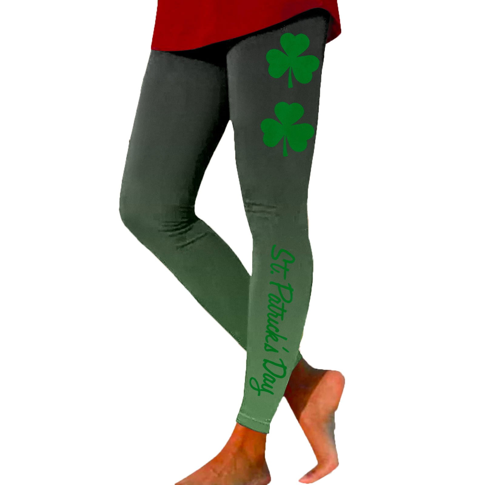 Arlun Funny St. Patrick's Day Letter Printed Womens Leggings High ...