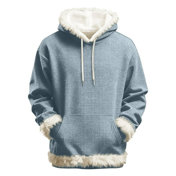 Arlun Fuzzy/Waffle Hoodies for Women Oversized Long Sleeve White Faux ...