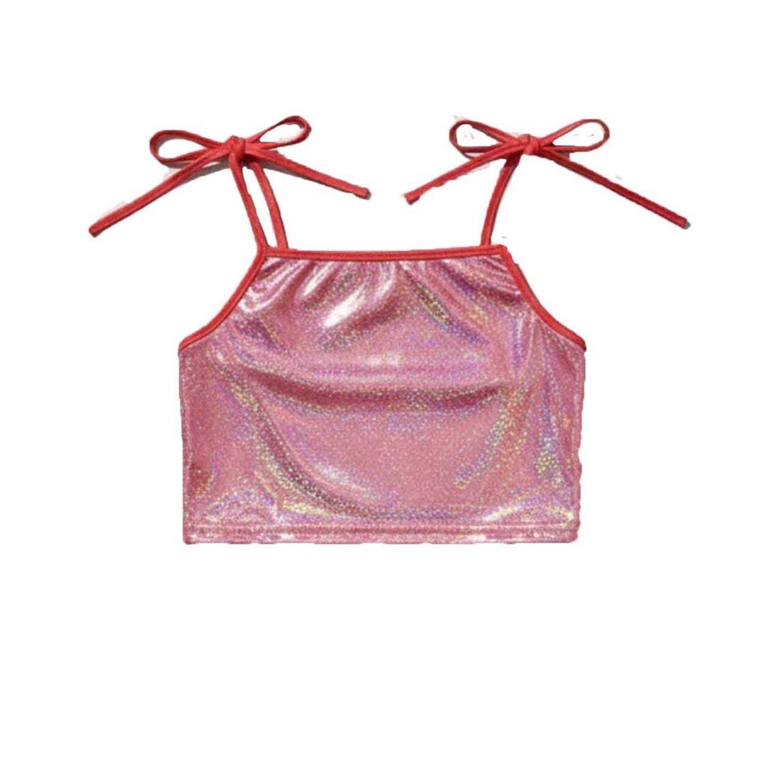 Arlun Girls Adjustable Strap Sequins Print Cami Vests Square Neck ...