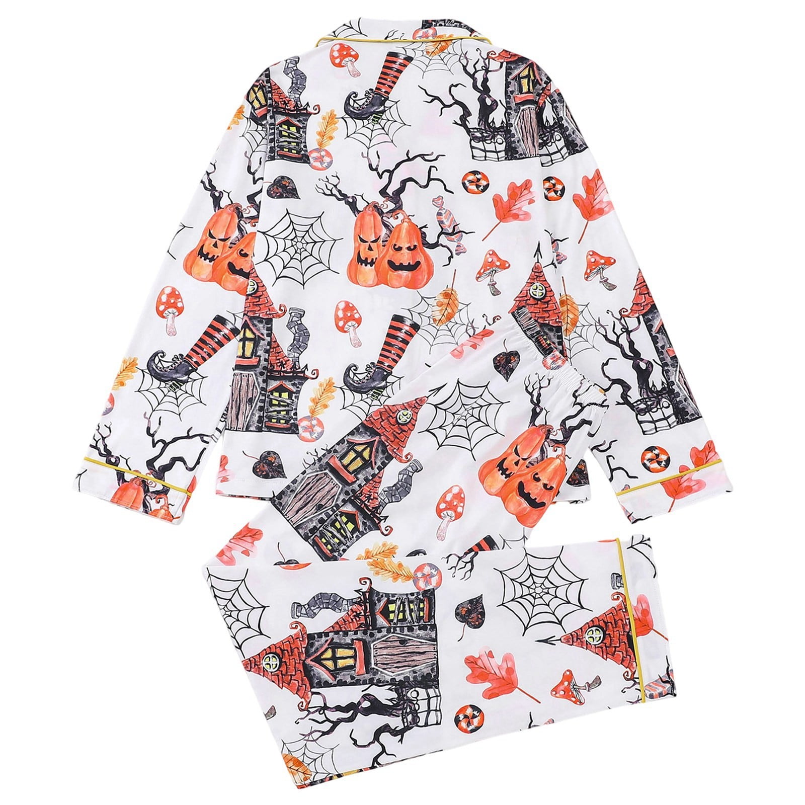 Arlun Halloween Pajamas Pumpkin Ghost Cute Pajamas for Women Sets Long ...