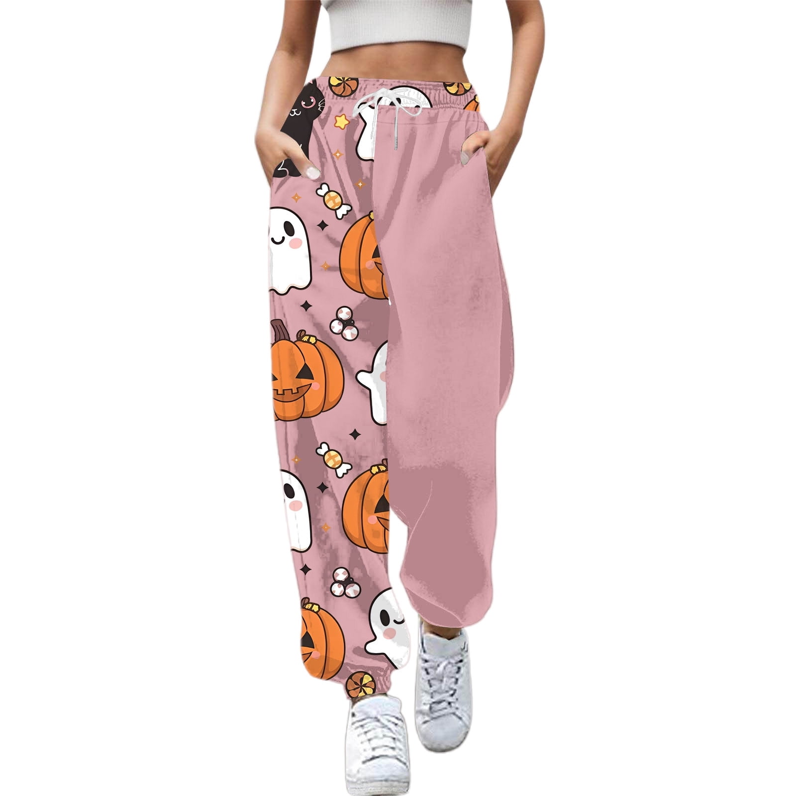 Arlun,Halloween Sweatpants for Women 2025 Elastic High Waisted Cinch ...
