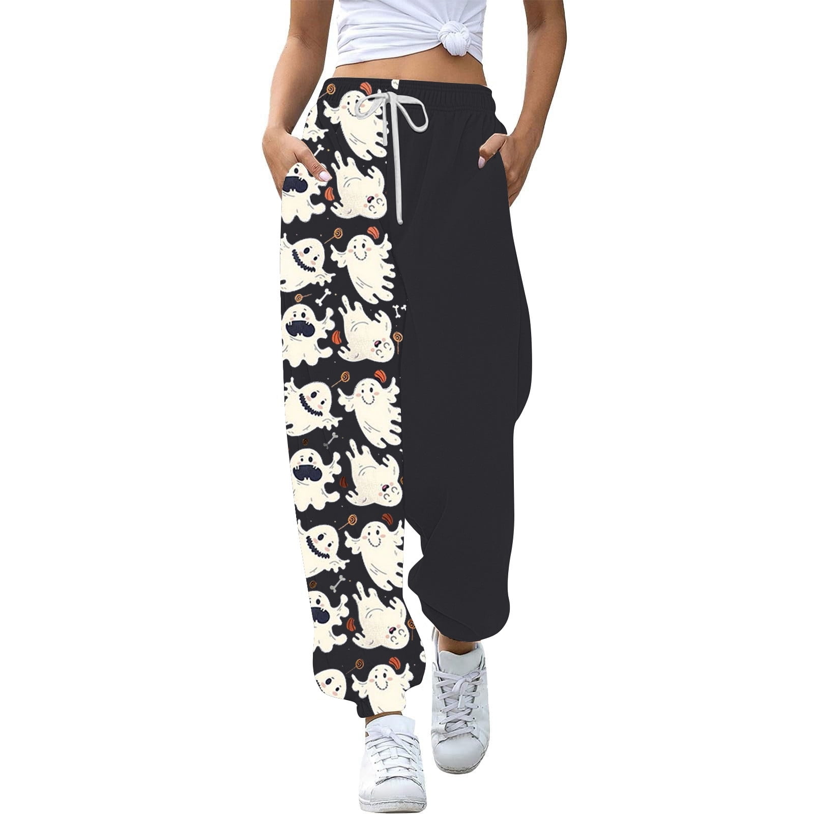 Arlun,Halloween Sweatpants for Women Stretch Drawstring High Waisted ...